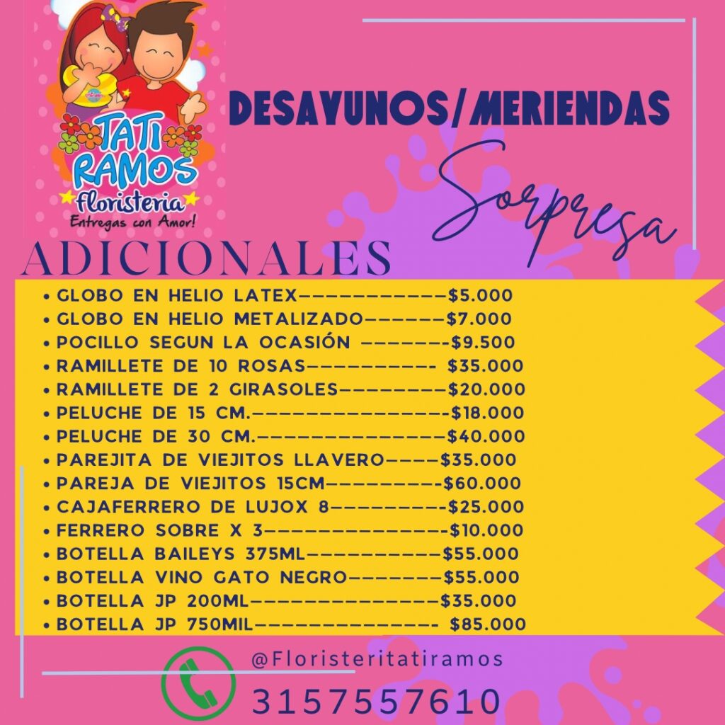 Desayunos Sorpresa - Floristería Tati Ramos Barranquilla